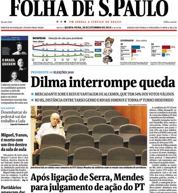 Diário Gauche: Folha começa a corrigir rota com a realidade factual
