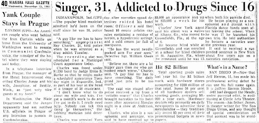 Ray Charles Video Museum: Ray Charles Arrested For Drugs (1961)