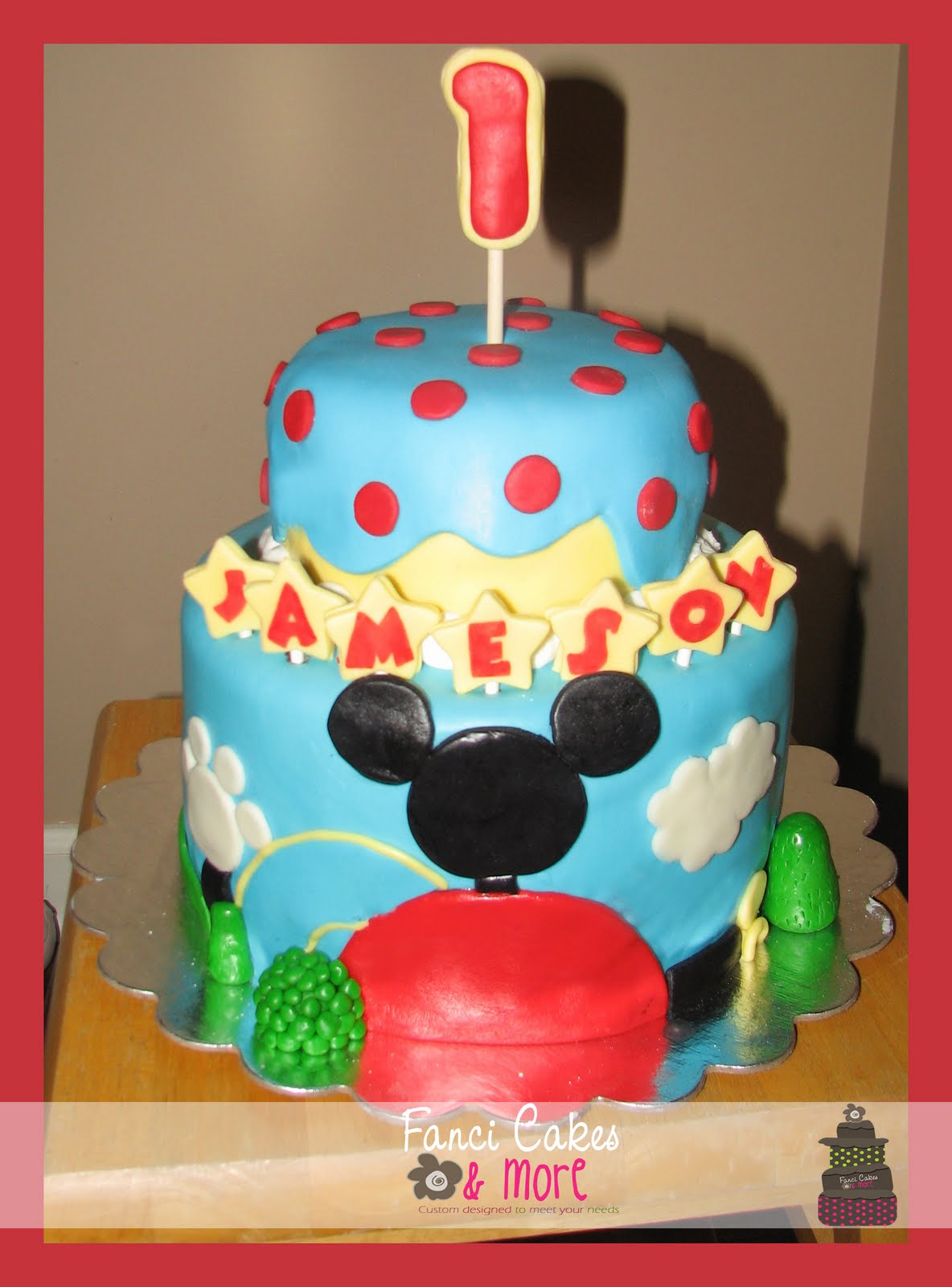 Fanci Cakes & More: Mickey Mouse 1st Birthday cake & "Smash cake"