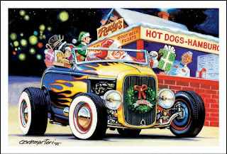 HOT RODS and JALOPIES: TOP 10 Christmas Hot Rod Art...