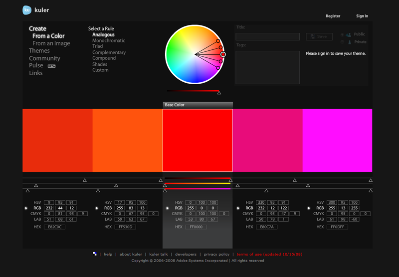 Charlotte's Design for the Internet: kuler.adobe.com