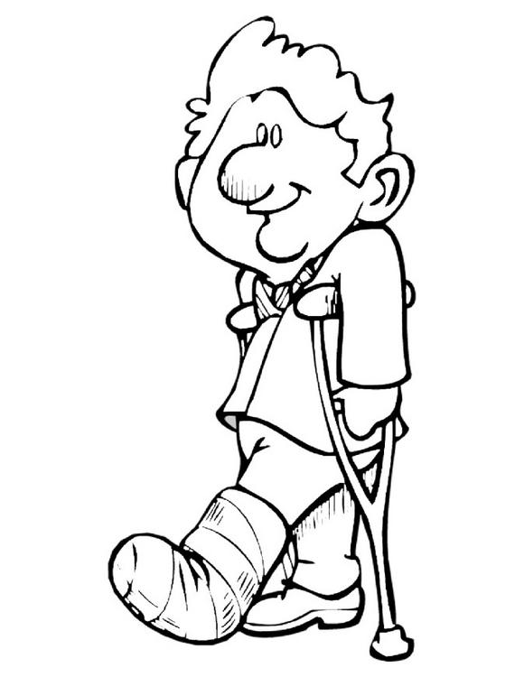 Broken Leg Cast Coloring Page Coloring Pages