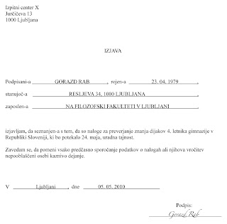 Kako napisati izjavo?