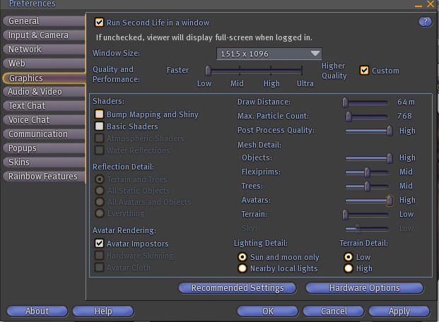 Second Life Freeze Frame
