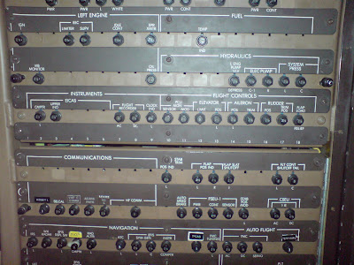 757-200: P11 Circuit breaker panel in the Flight deck