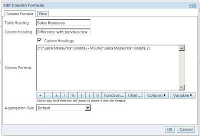 Oracle Business Intelligence OBIEE 101: OBIEE Difference between two rows