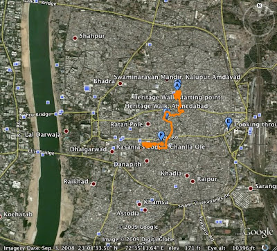 Footprints- Heritage walk of ahmedabad: Mapping the Walk on Google Earth