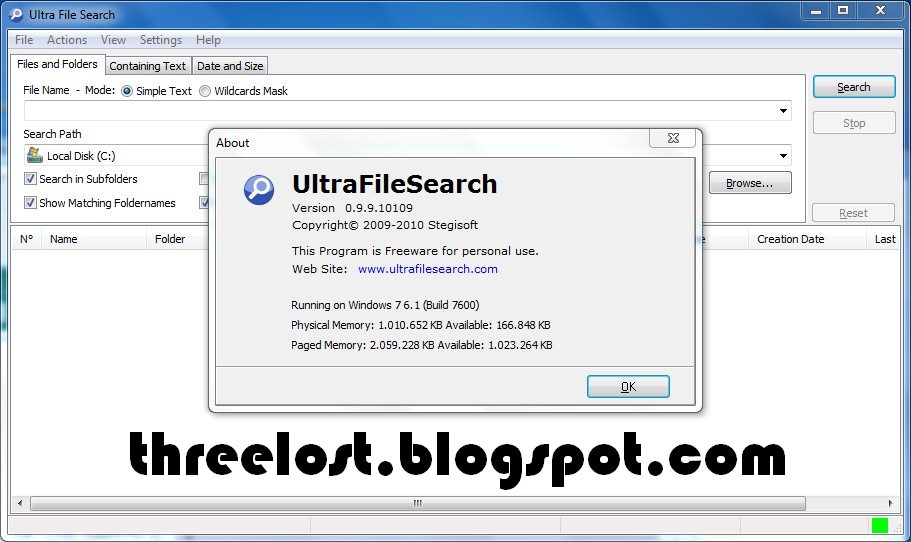 Ultra File Search | ThreeLost