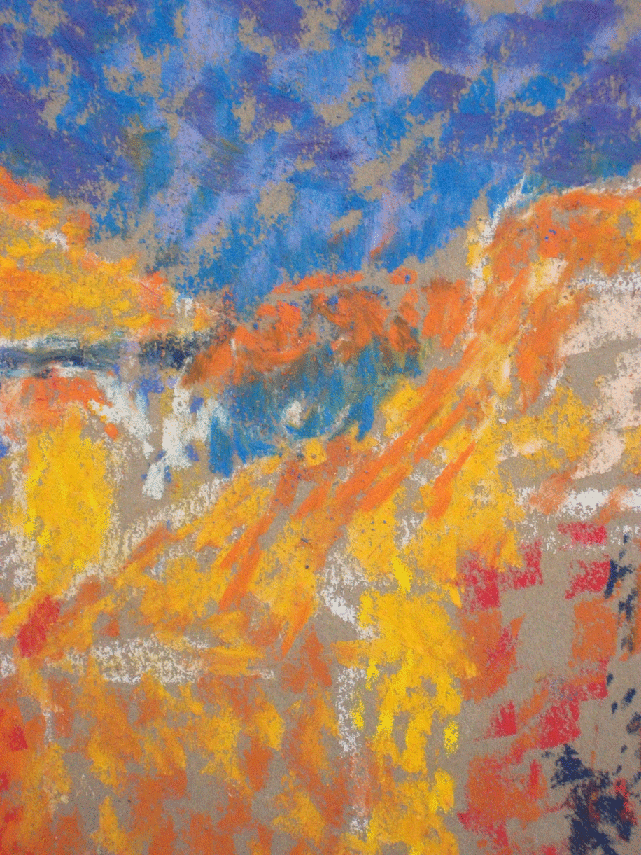 Pastel Painting, Bensham, Gateshead: Mary's pastel painting using a ...