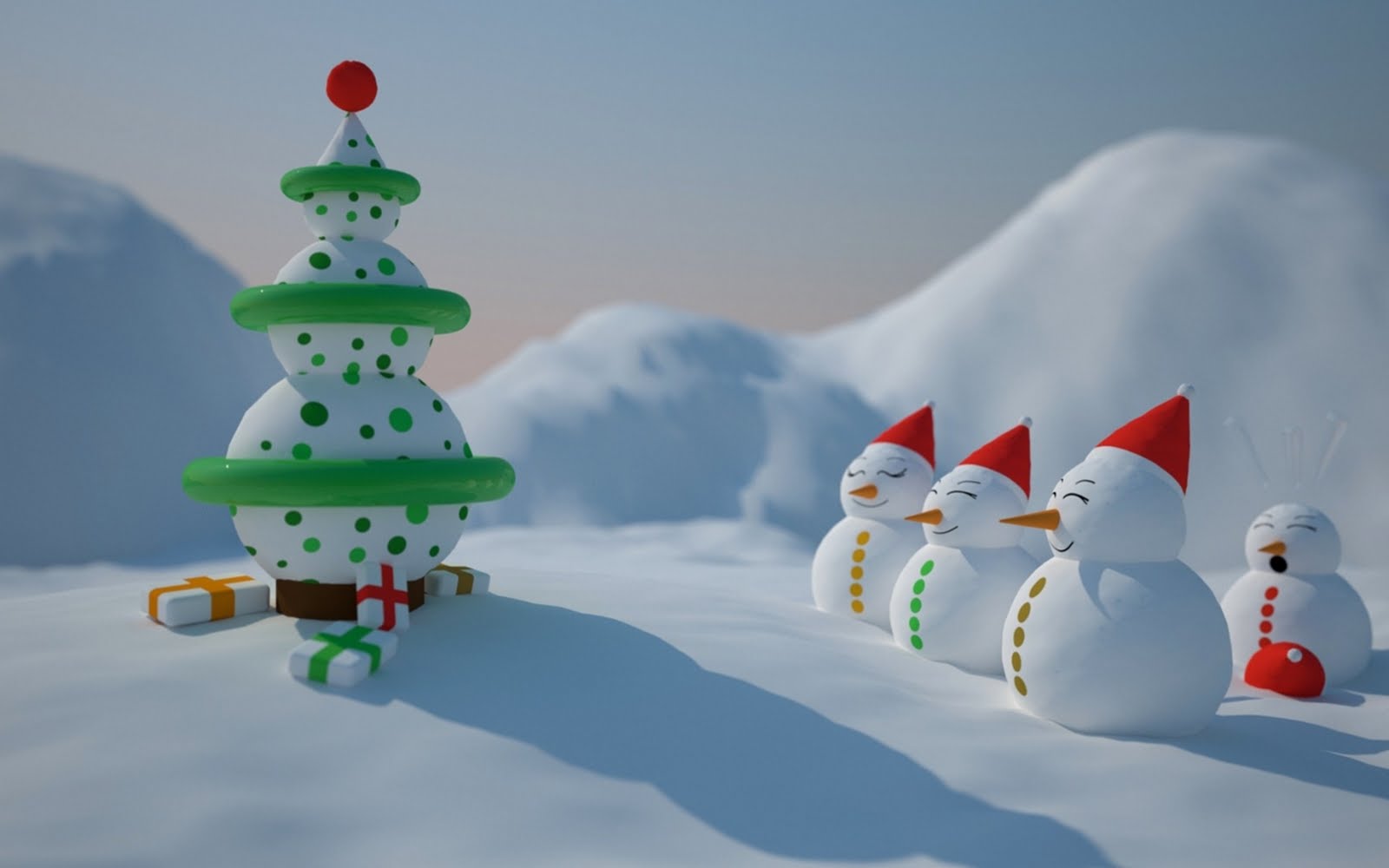 Snowmen at Christmas - Wallpapers