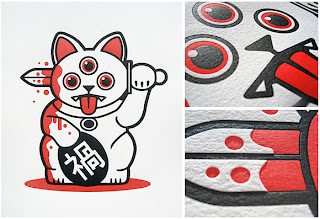 Misfortune Cat Original Letterpress Print by Playge (Dec 3-release)