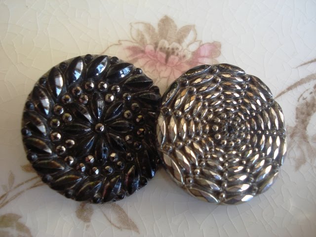 True Victorian style: black glass buttons