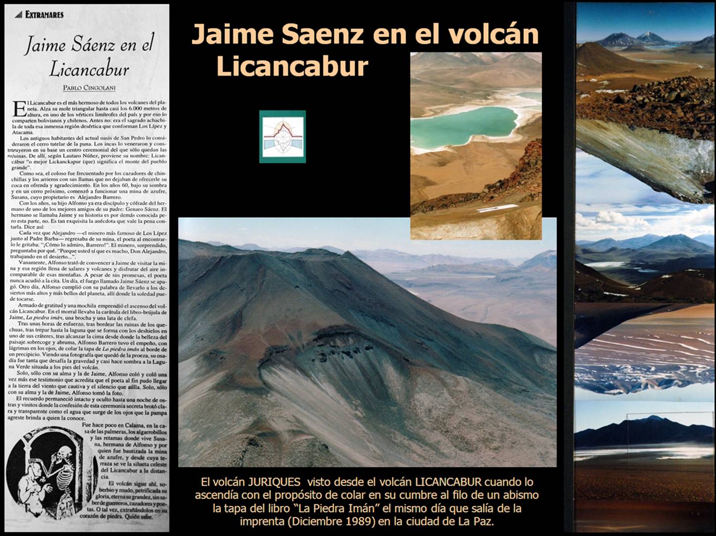 VOLCANES Y MINEROS, HEROES Y POETAS: Jaime Saenz en el volcán Licancabur