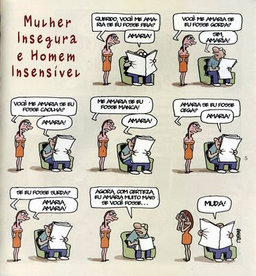 Tomataria - O melhor do humor: Charge: Mulher insegura