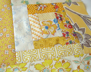 needle book: Yellow log cabin quilt