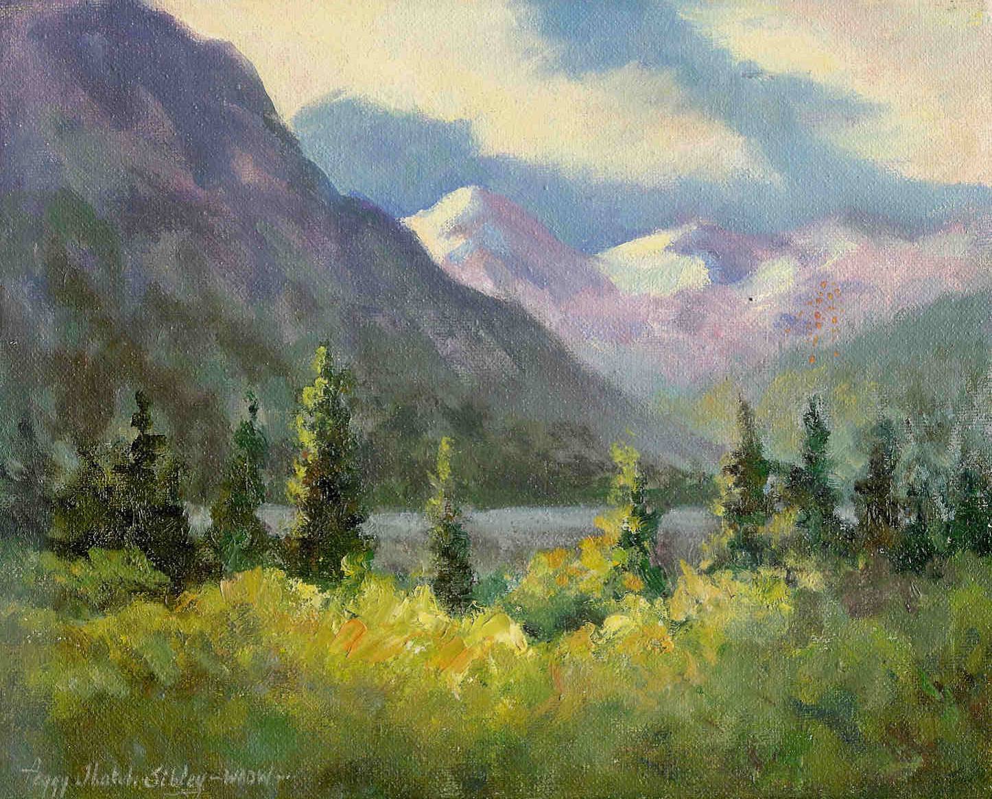 Peggy Thatch Sibley Fine Art & Daily Paintings: Mountain scene
