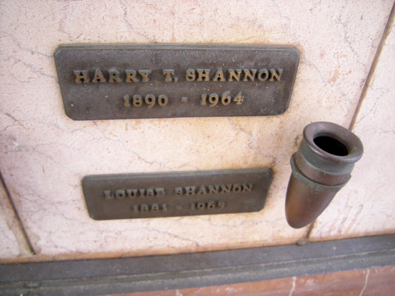 RIP Los Angles: Celebrity Grave: Harry Shannon, Actor