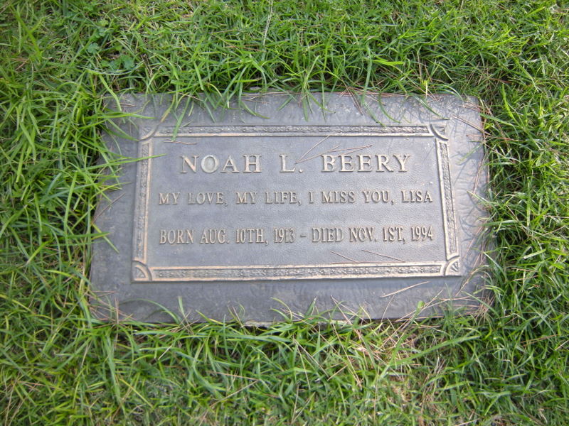RIP Los Angles: Celebrity Grave: Actor Noah Berry Jr.