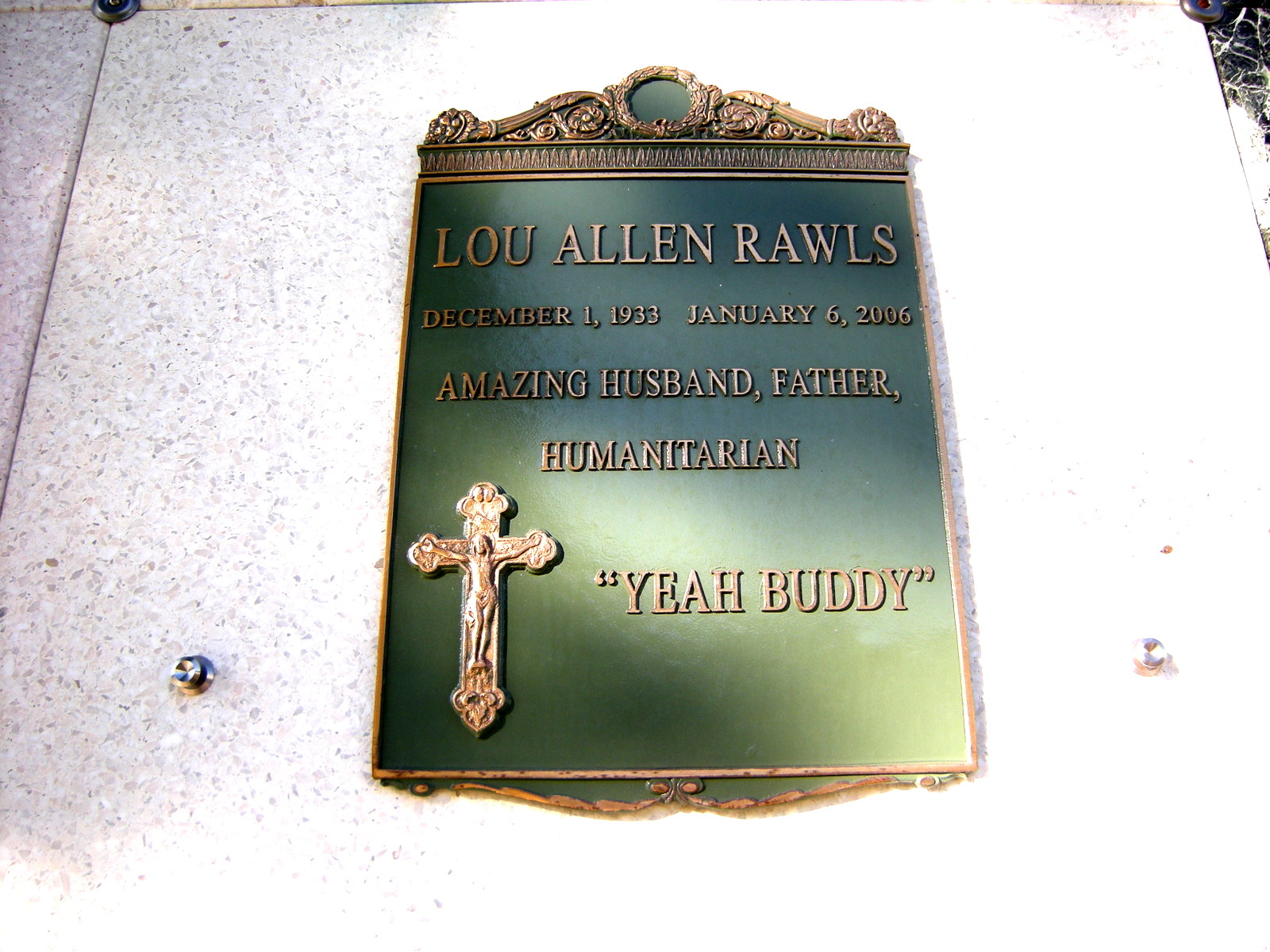 RIP Los Angles: Celebrity Grave: "Yeah Buddy" Singer Lou Rawls 2006