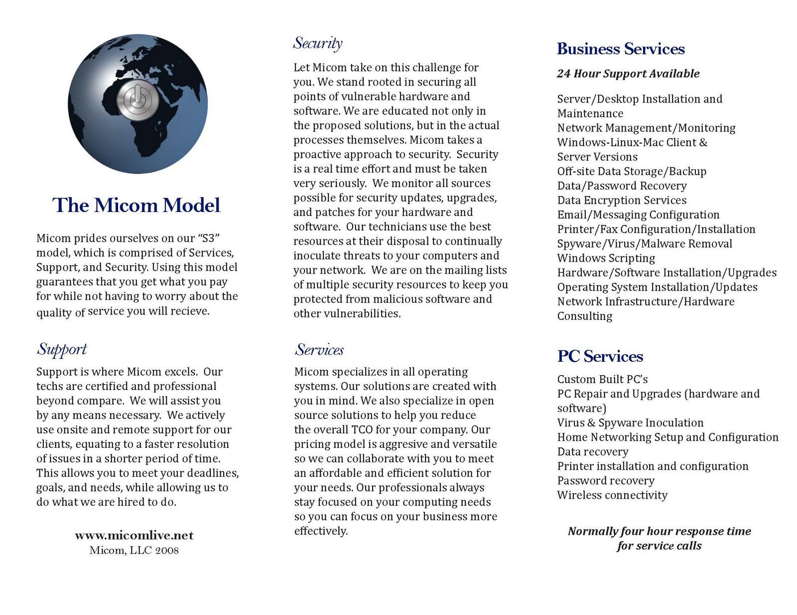 Digital Portfolio: Service brochure