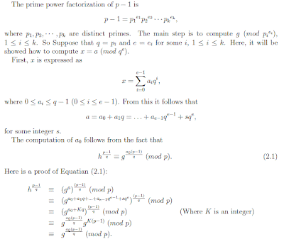 2.6 The Pohlig-Hellman Algorithm
