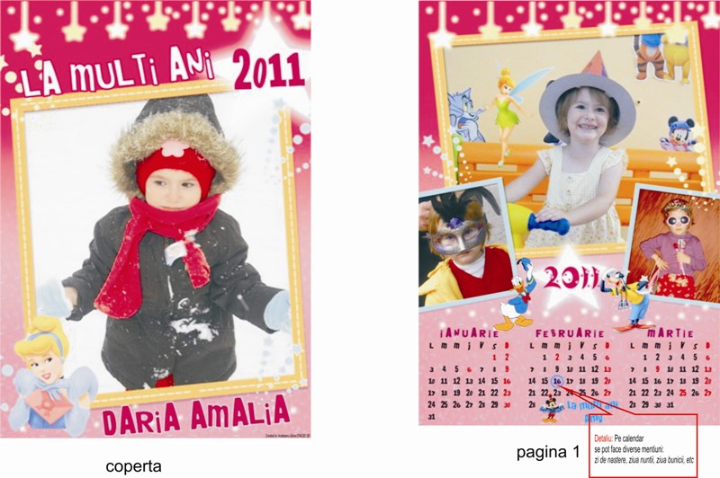 Calendare Personalizate: Calendar de perete Format A3 – 4 pagini+coperta