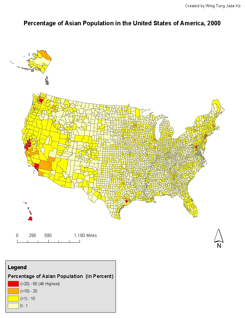 Asian Population In Us Map - United States Map