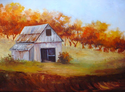 Simple Barn Landscape Paintings - The Painting Gallery