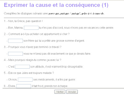 Le Journal de Français: Deux exercices sur la cause