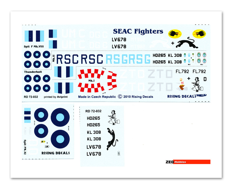ZED Hobbies: Review: Rising Decals SEAC Fighters 1/72 Decals