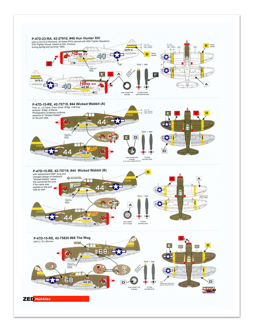 ZED Hobbies: Review: Rising Decals "Thunderbolts over Corsica" 1/48