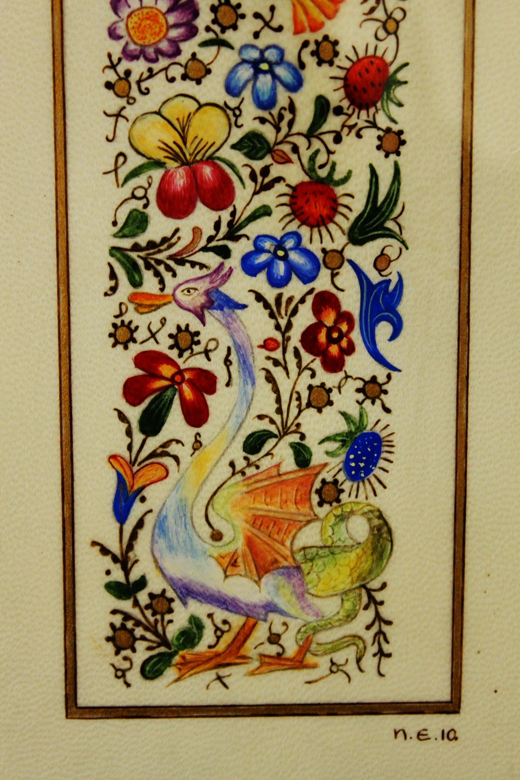 Enluminure et Calligraphie: Frise enluminée