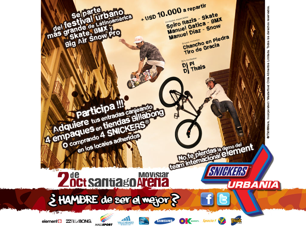 Snicker Urbania en CHILE!!! / 2 de octubre. - Foxnotdead Skateboarding