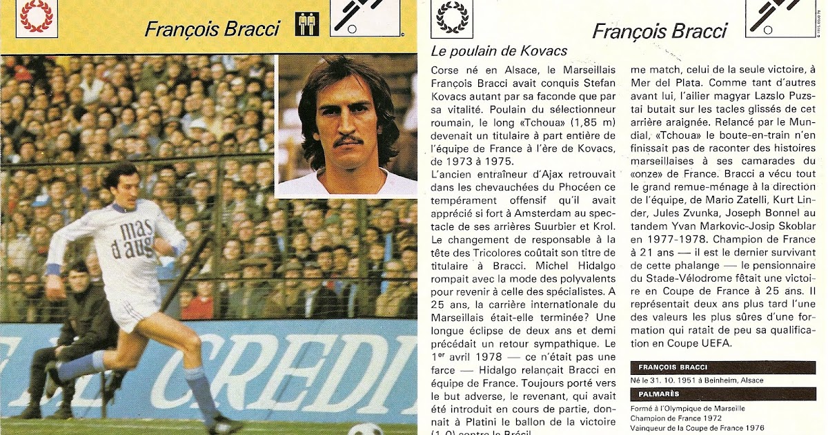 LA FICHE DETAILLEE. François Bracci.