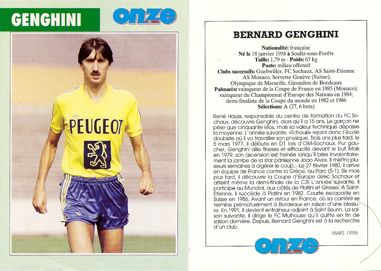 LA FICHE DETAILLEE. Bernard Genghini.