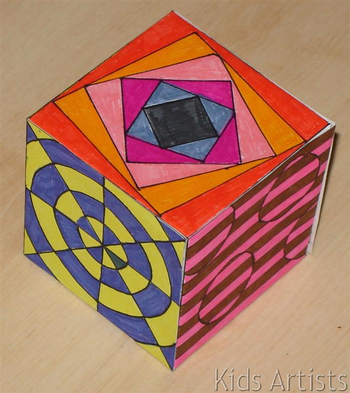 Kids Artists: Op art cube