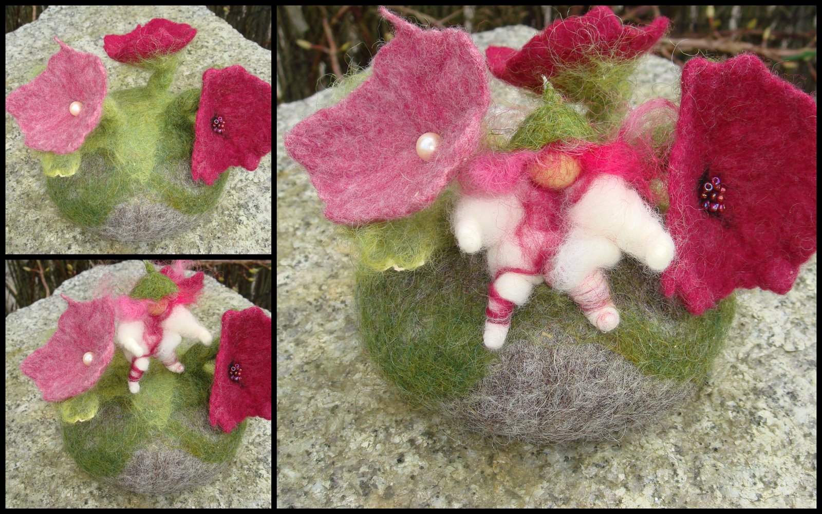 filz-hand-art: Steinblumen-Elf