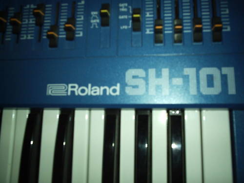 MATRIXSYNTH: Blue ROLAND SH-101 with Patch Chart Overlay and Carry Case