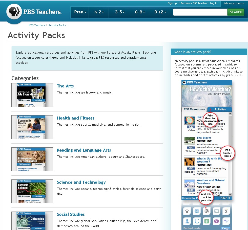 spot n travel: PBS Teachers Activity Packs