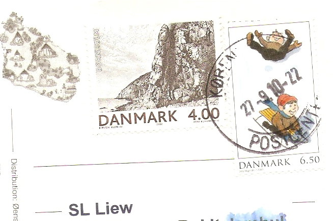 Postcard A La Carte: Denmark : Island Map Shaped Postcard of Bornholm