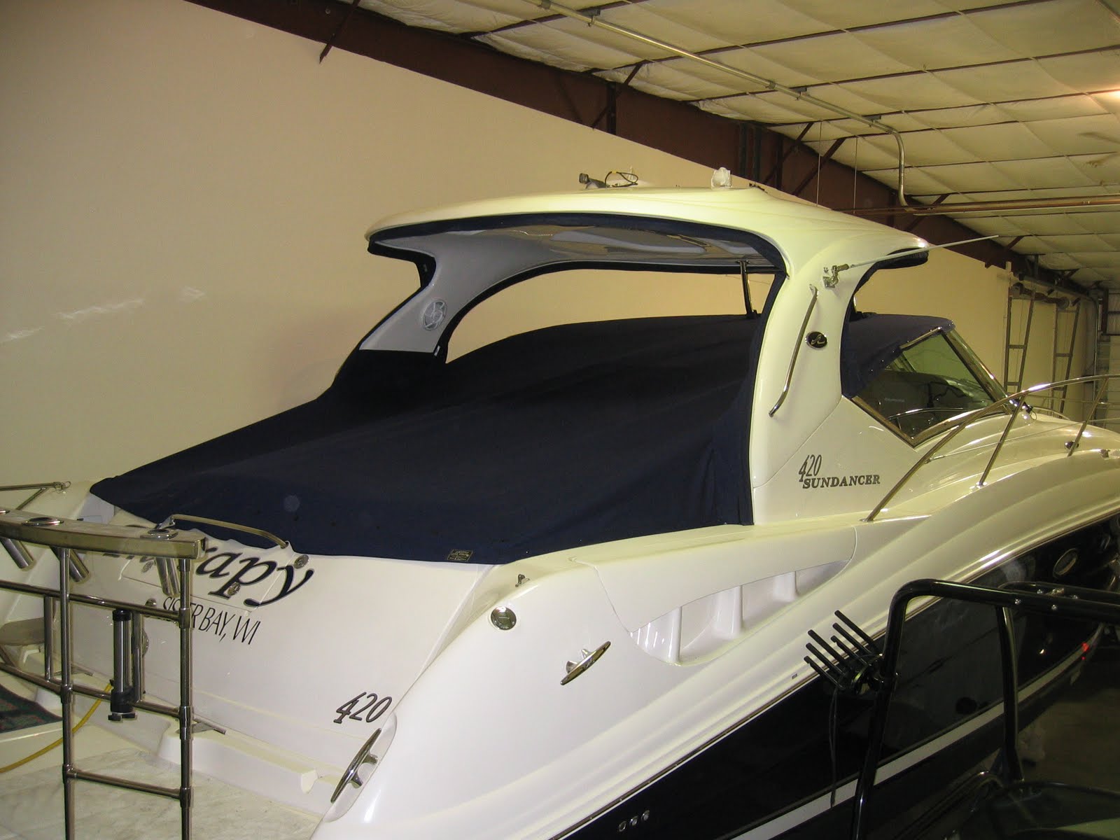 Homestyle Custom Upholstery and Awning: 42' Blue Boat Cover