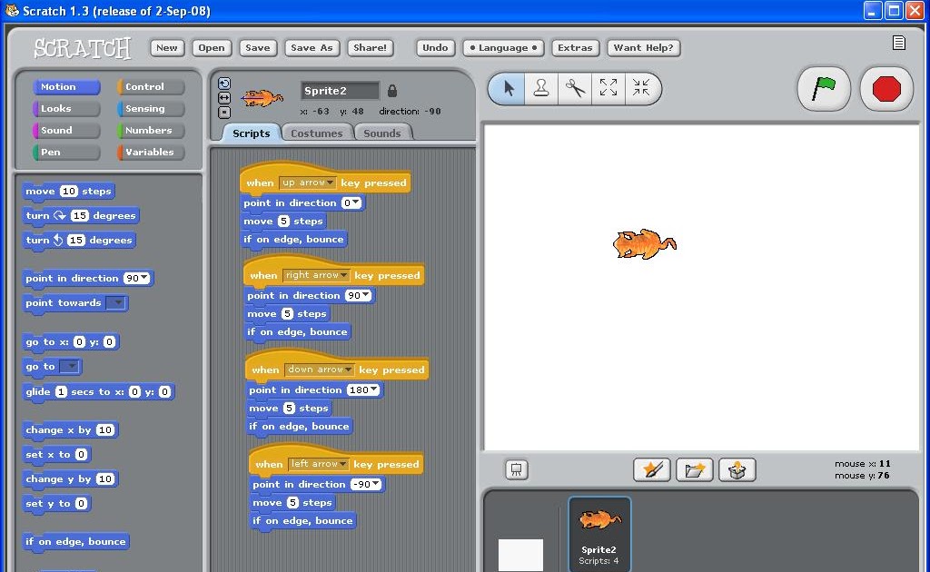 Digital Media: Scratch Tutorials - Key-Moves