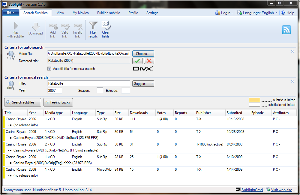 Introducing Sublight, A Fantastic Movie Subtitle Search Engine and ...