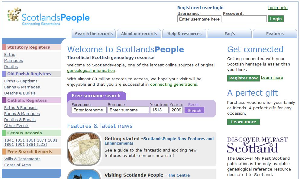 Canada's Anglo-Celtic Connections: New and updated ScotlandsPeople