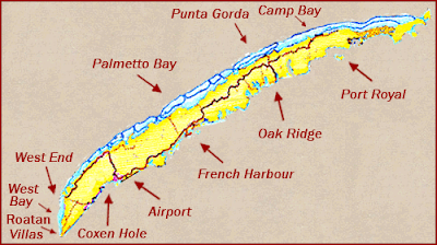 Bellas Playas de Roatan: MAPA GEOGRAFICO DE ROATAN
