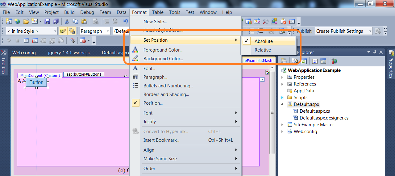 ASP.Net Tips & Tricks: How to Change Controls to Absolute Position in ...