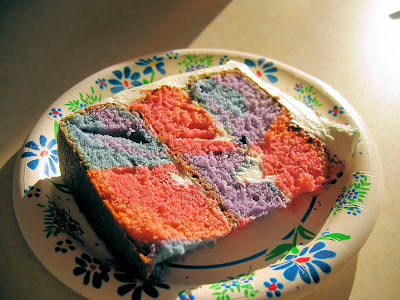 ...and chaos ensued: Swirl Checkerboard Cake with Jello Flavored Frosting