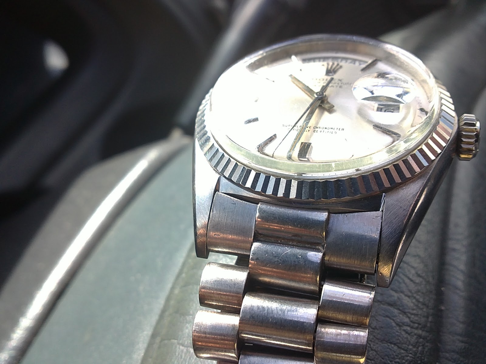 koleksijampecks: Jam Rolex 1803, Solid White Gold King Day Date Watch
