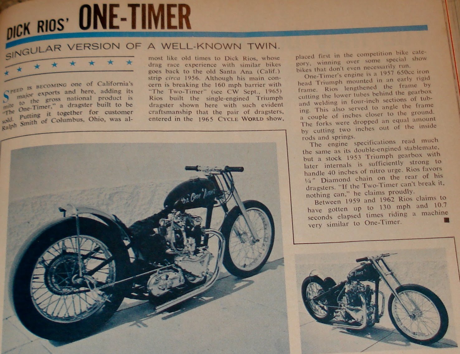 Nostalgia on Wheels: Dick Rios' "Two Timer" & "One Timer" Pre-unit Drag ...