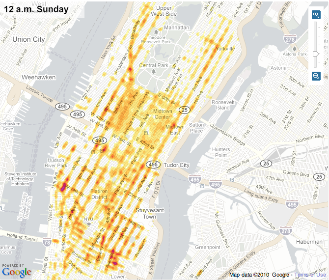By: Beckett: Taxi heatmap across Manhattan